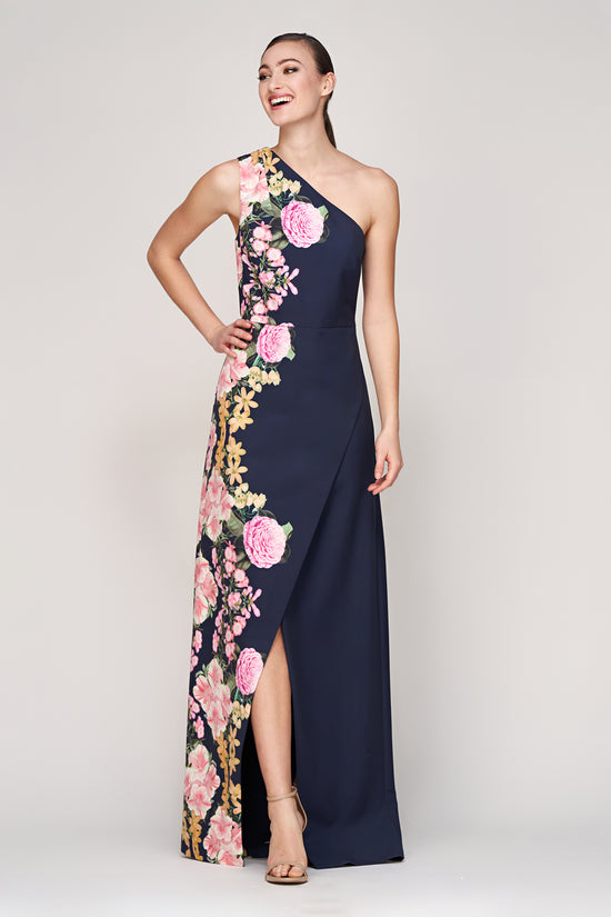 Carissa One Shoulder Gown – Kay Unger